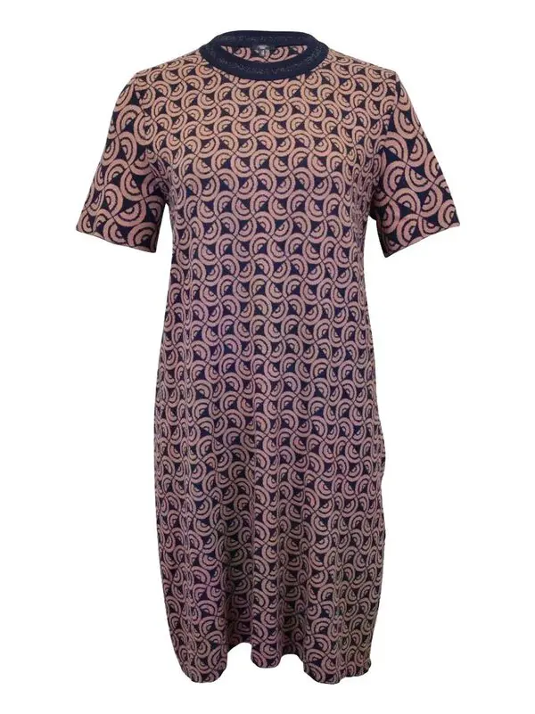 Max Mara Geometric-motif Lurex Dress - Blue