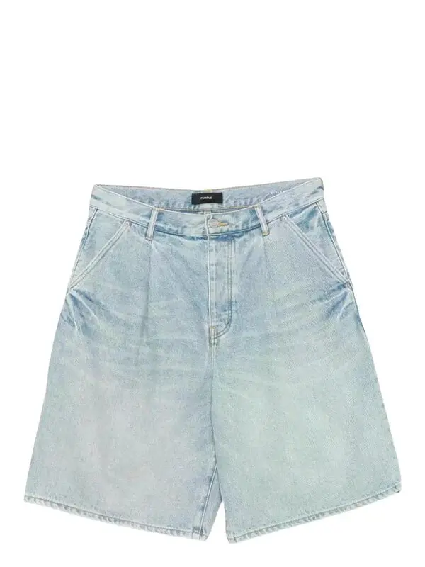 PURPLE BRAND Pleated Denim Shorts - Blue