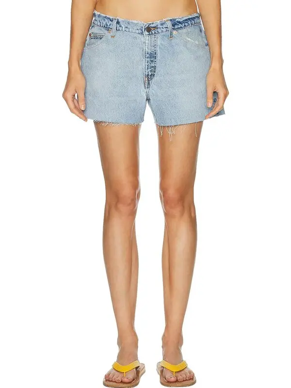 ALIGRACE Low Waist Ultra Baggy Denim Shorts - Light & Medium