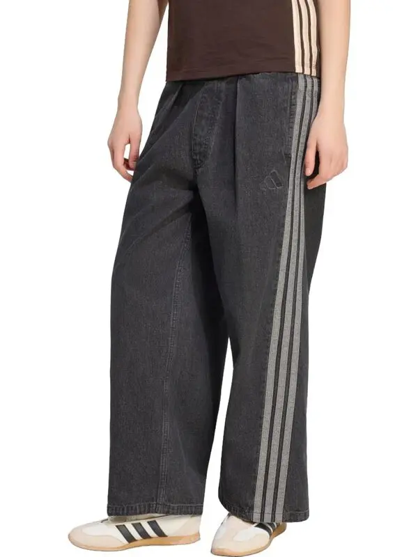 Adidas Stadium Washed Denim Loose Fit Pants - Black