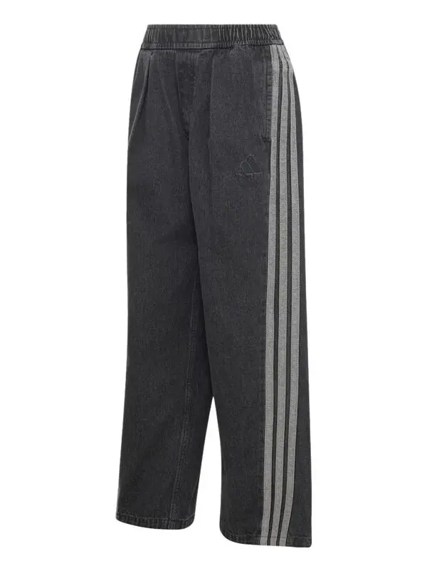 Adidas Stadium Washed Denim Loose Fit Pants - Black