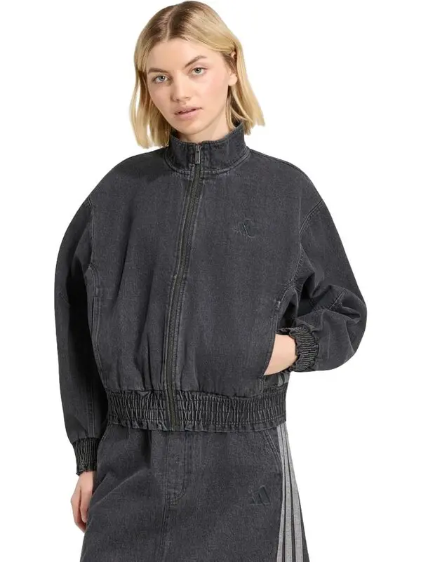 Adidas Washed Denim Loose Fit Jacket - Black