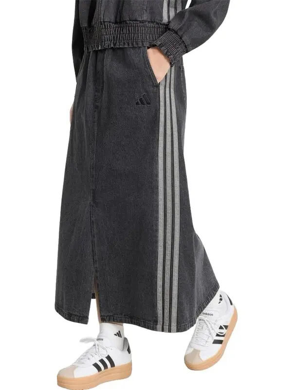 Adidas Stadium Washed Denim Loose Fit Skirt - Black