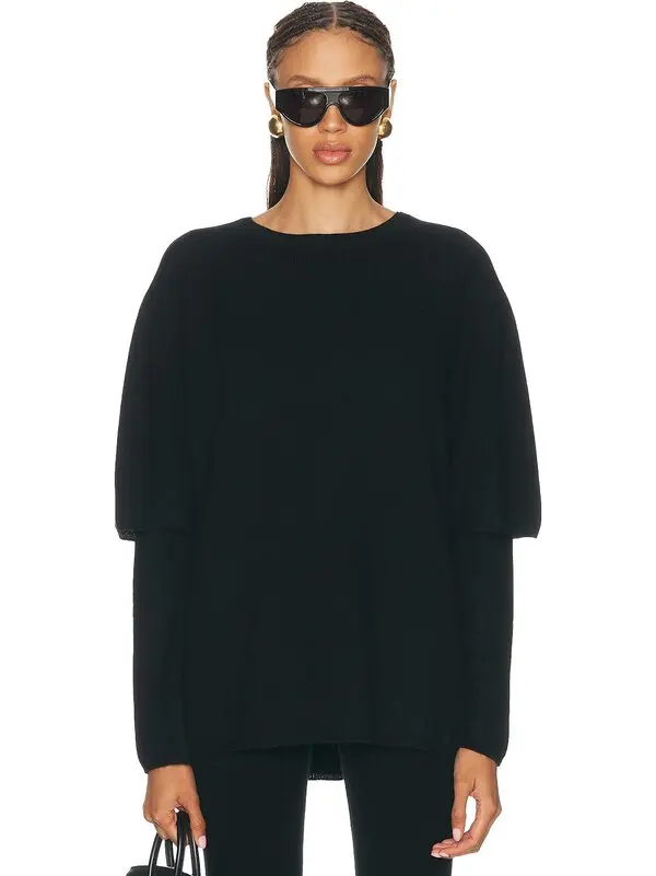 Nour Hammour Cobain Layered Knit Sweater - Black
