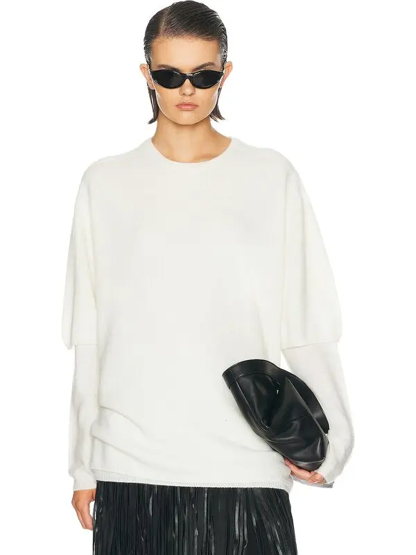 Nour Hammour Cobain Layered Knit Sweater - Ivory