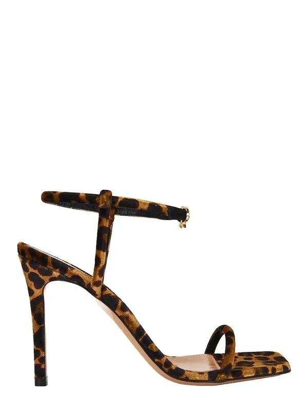 GIANVITO ROSSI Velluto Strappy Sandal - Leopard Print