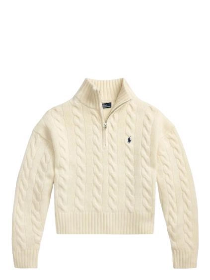 Polo Ralph Lauren Long Sleeve Mock Neck Sweater - Authentic Cream