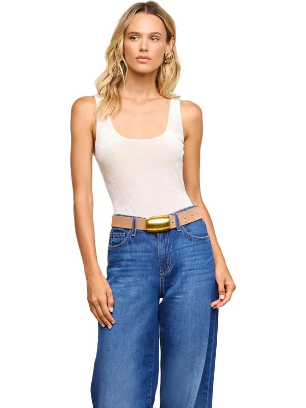 L'Agence Kalea Velvet Bodysuit - Ivory