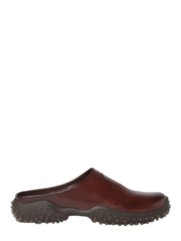 Miu Miu Leather Clogs - Brown