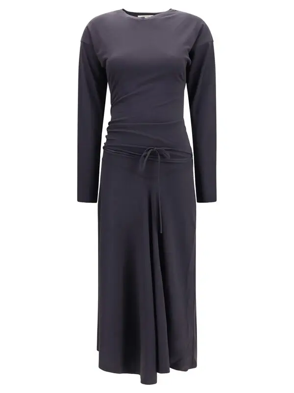 LEMAIRE Draped Fitted Long Dress - Grey