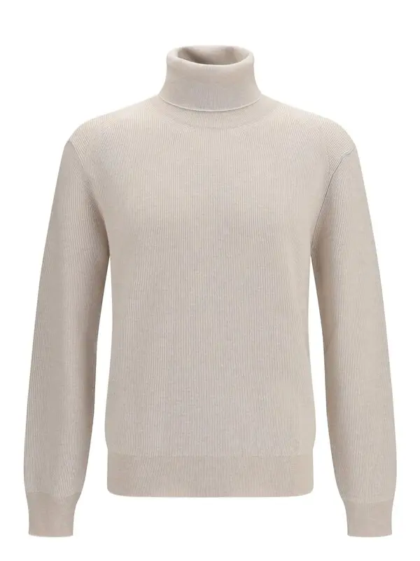 Brioni Wool And Cashmere Turtleneck Sweater - Beige