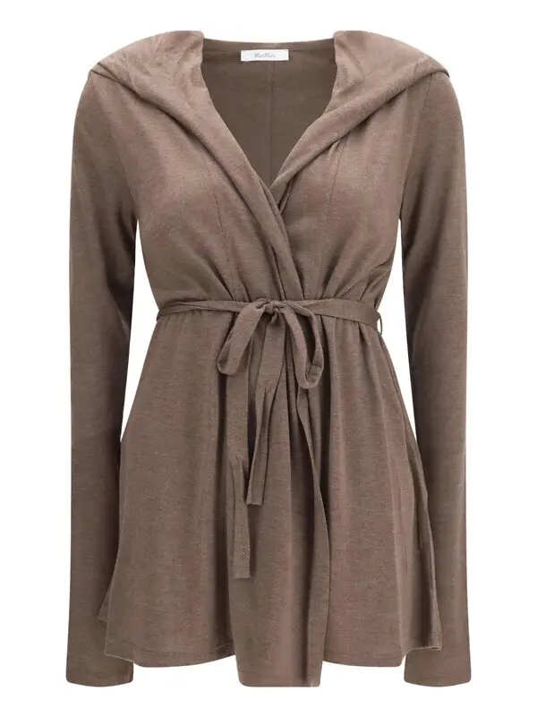 Max Mara Lyocell And Silk Blend Cardigan - Brown