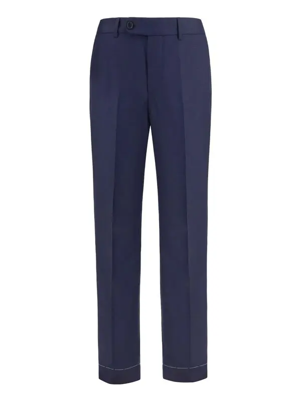 Brunello Cucinelli Tailored Virgin Wool Trousers - Blue