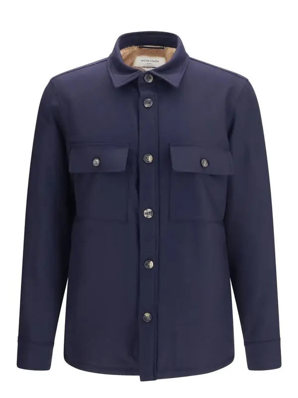 Jacob Cohen Ightweight Jacket With Fur Ining Mae - Blue