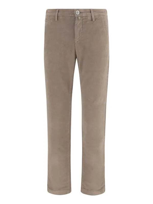 Jacob Cohen Bobby Slim Chino Pants In Stretch Cotton Gabardine - Beige