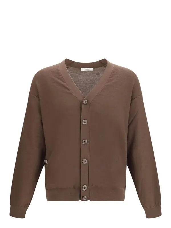 LEMAIRE Merino Wool Blend Cardigan - Brown