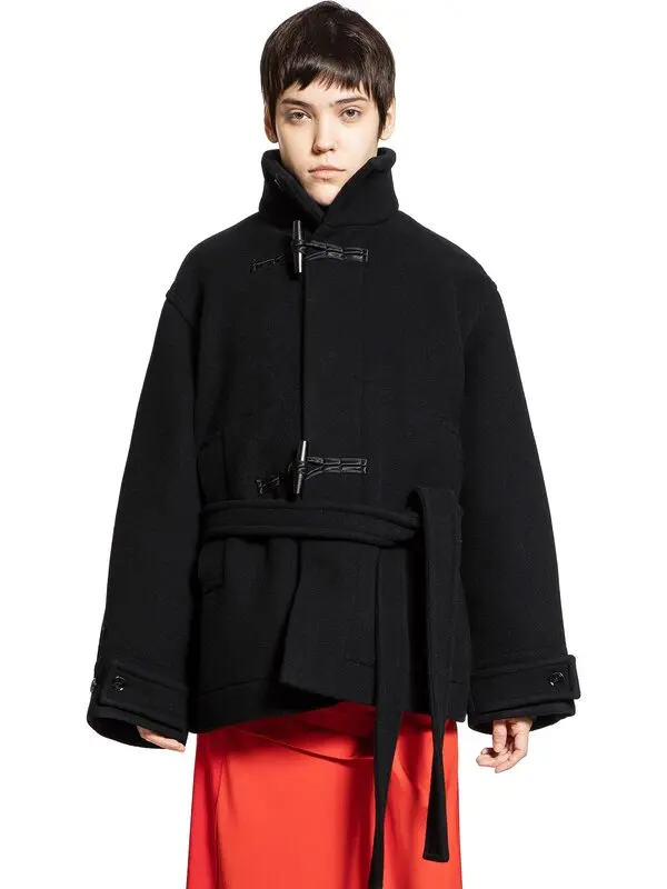LEMAIRE Short Duffle Coat - Black