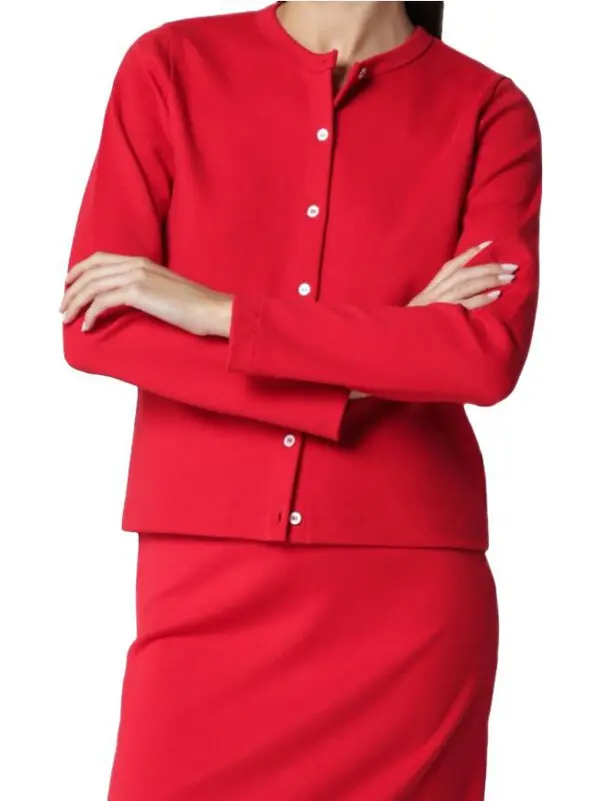 FLORE FLORE Poppy Organic Cotton Cardigan - Red