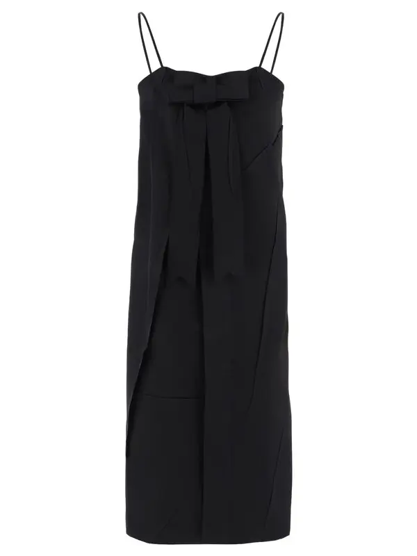 ALAINPAUL Acetate-blend Midi Dress With Bow - Black