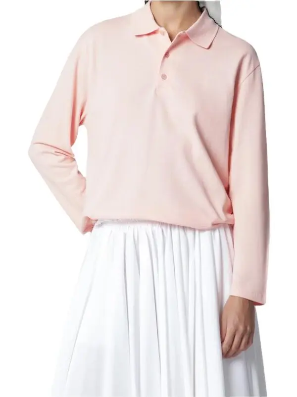 FLORE FLORE Diana Organic Cotton Polo Shirt - Pink