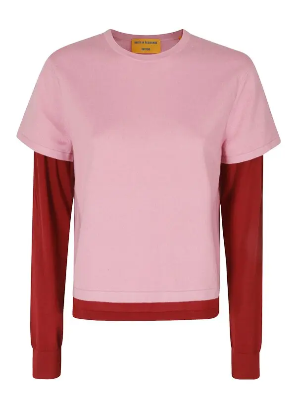 Guest In Residence Layered Effect Densely Knitted Pullover - Sprinklecarmine