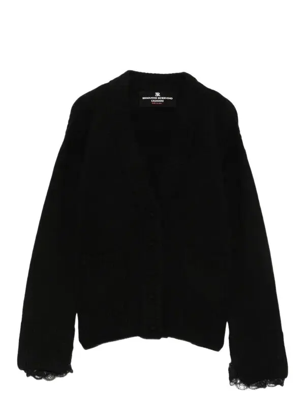 Ermanno Scervino Lace-trim Cashmere Cardigan - Black