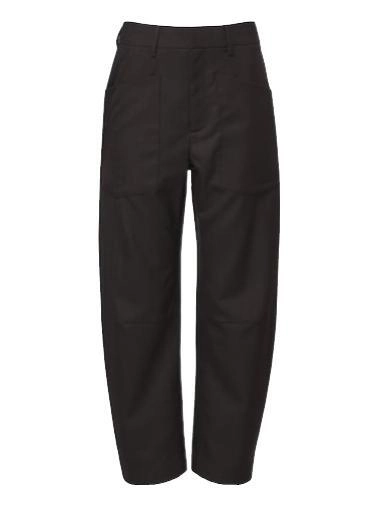 NILI LOTAN Shon Virgin Wool Barrel-leg Pants - Brown