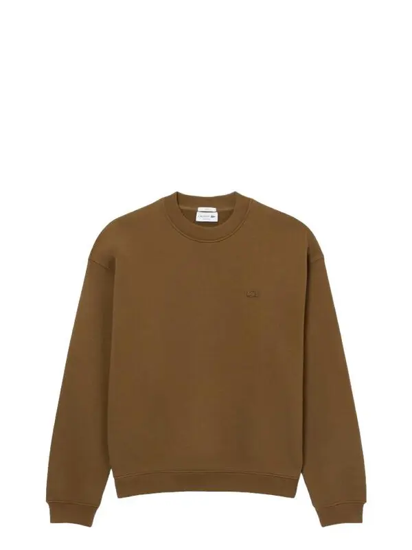 Lacoste Loose Fit Crew Neck Sweatshirt - Coffee Brown