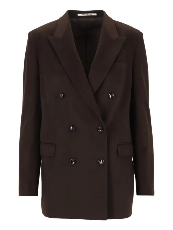 Tagliatore Cashmere Double-breasted Blazer - Brown