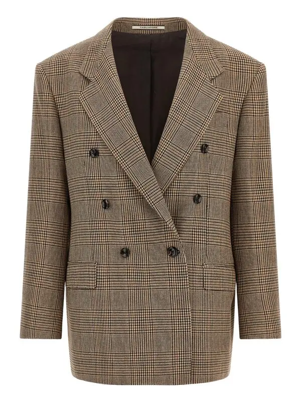 Tagliatore Prince Of Wales Check Double-breasted Blazer - Brown