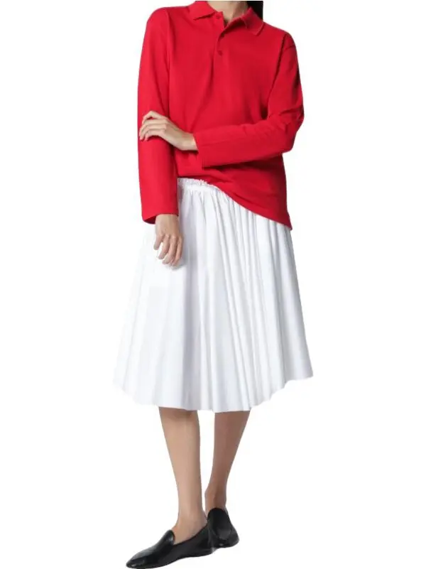 FLORE FLORE Diana Organic Cotton Polo Shirt - Red