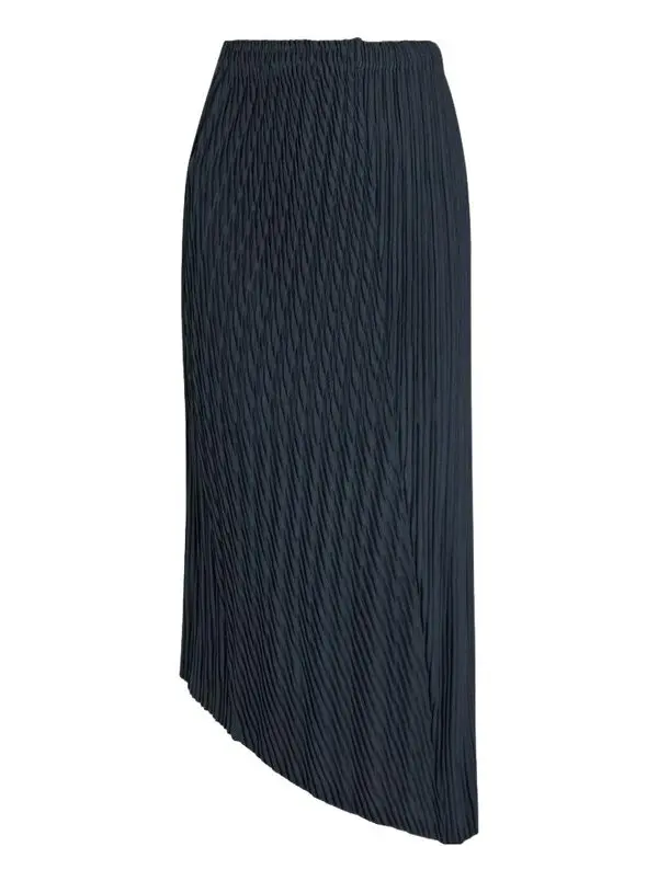 Issey Miyake Unfurling Pleats Asymmetric Skirt - Black