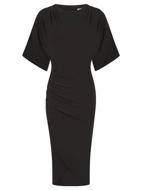 CELESTINE & MAE Leilani Wrap Midi Dress - Black