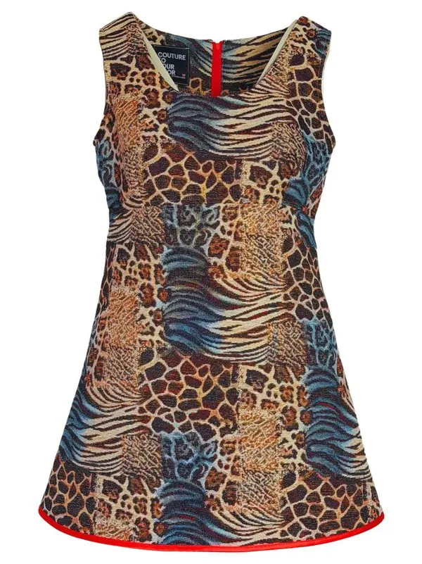 COUTURE TO YOUR DOOR Leopard Tapestry Dress - Brown/gold