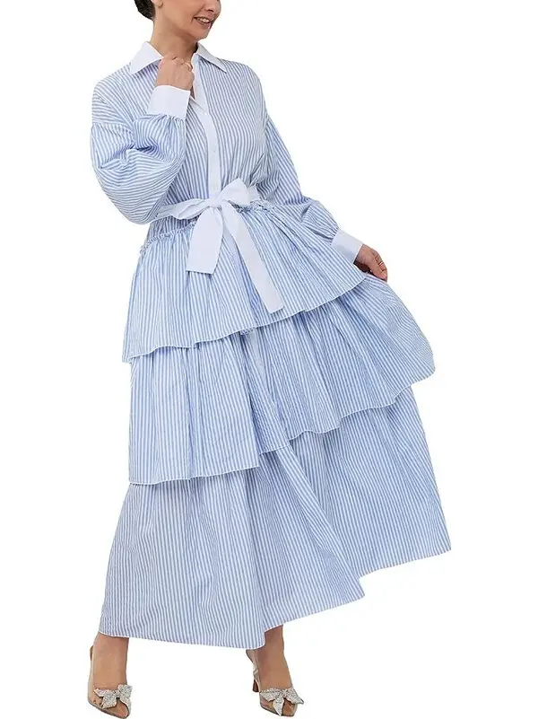 MARIELLE STOKKELAAR Brittany Striped Dress - Blue/white