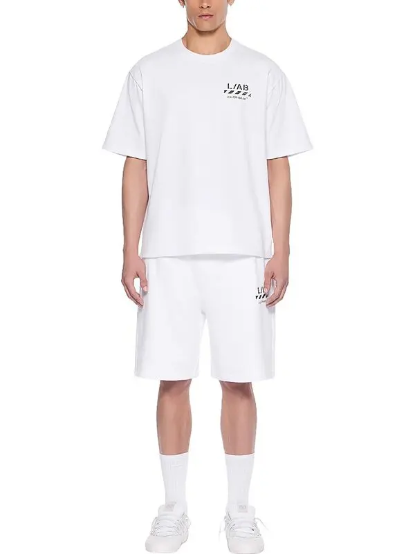 Off-White Cotton Diagonal Graphic Crewneck T-shirt - White