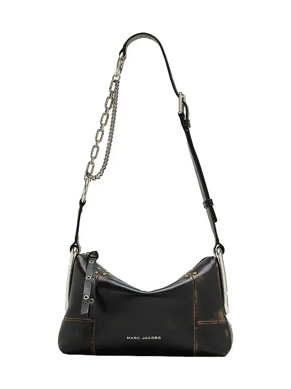 Marc Jacobs Scene Medium Studded Distressed Leather Shoulder Bag - Black Multi
