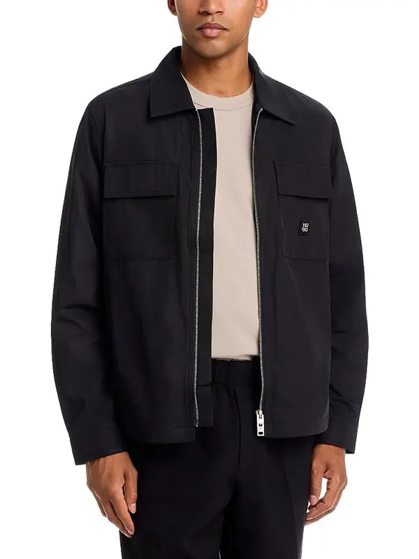 Hugo Elack Regular Snap Button Pocket Jacket - Black