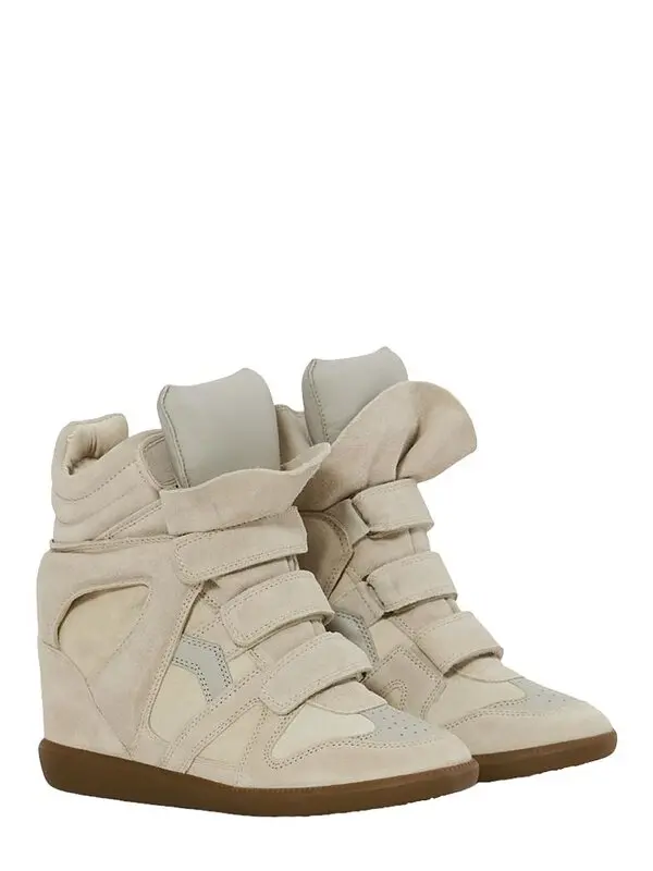 Isabel Marant Étoile Bekett Suede Wedge Sneakers - Ecru