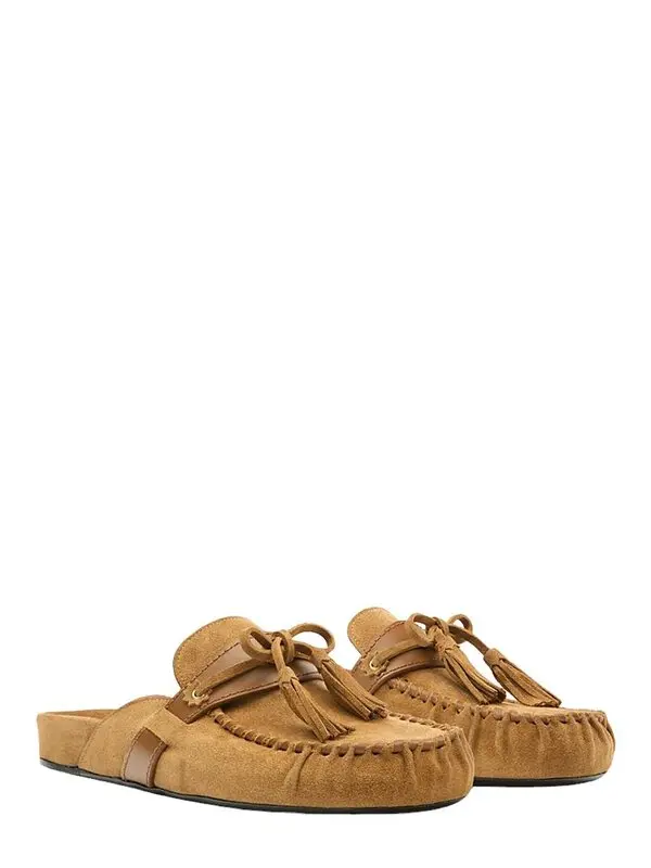 Isabel Marant Étoile Malvin Suede Mule Loafers - Cognac