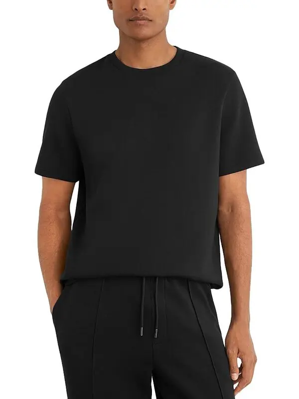 REISS Barton Premium Interlock Jersey Tee - Black