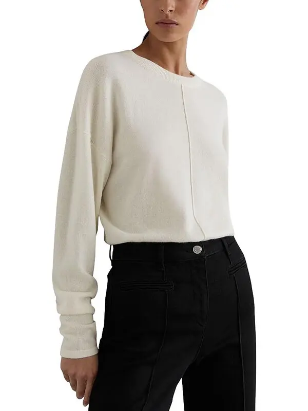 REISS The Colette Reverse Seam Sweater - Ivory