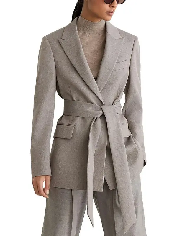 REISS Briony Belted Blazer - Grey