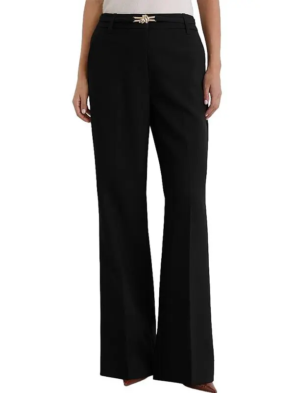 REISS The Leona Belted Flare Pants - Black