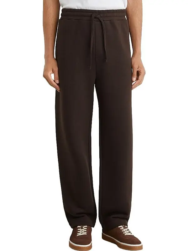 REISS Tanner Cotton Drawstring Pants - Chocolate