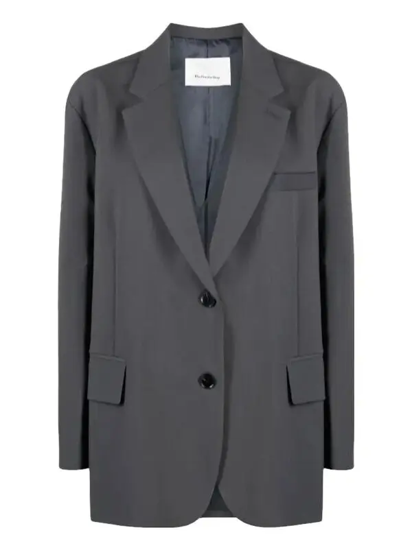 THE FRANKIE SHOP Single-breasted Tailored Blazer - Charcoal
