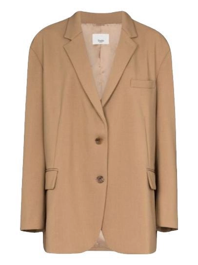 THE FRANKIE SHOP Bea Single-breasted Boxy Blazer - Latte