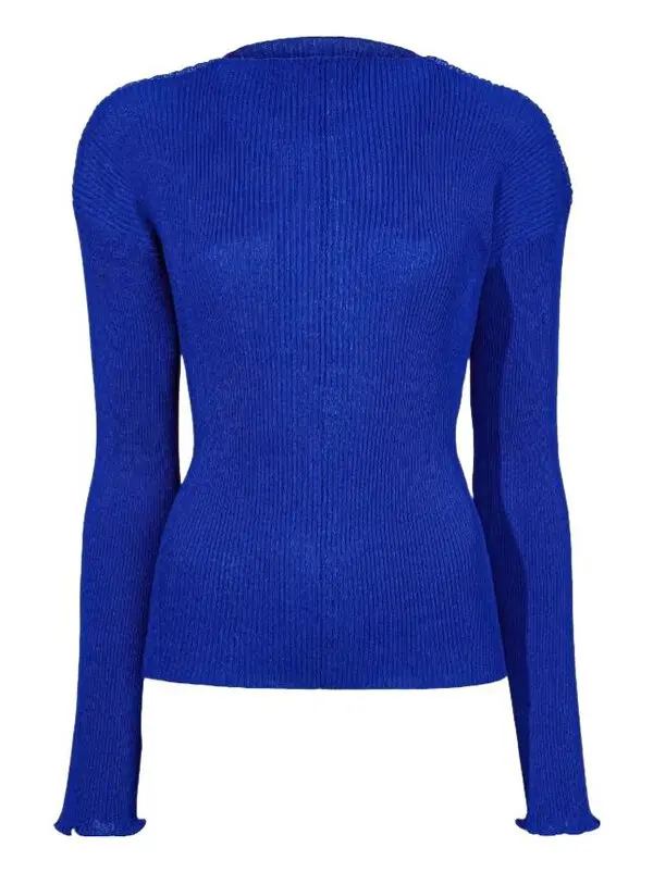 Proenza Schouler Mock-neck Ribbed Sweatshirt - Blue