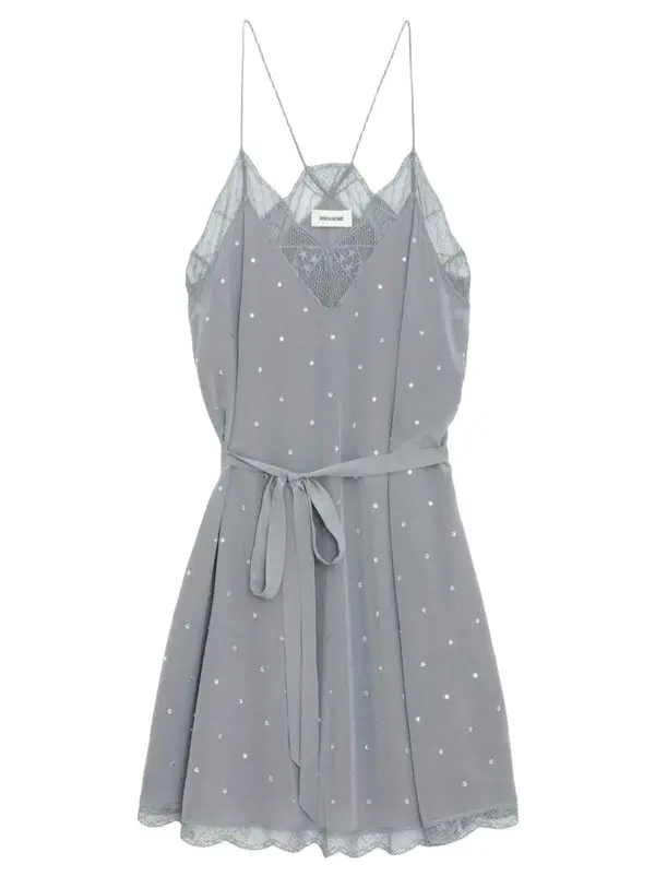 Zadig&Voltaire Ristyz Rhinestone-embellished Mini Dress - Gray