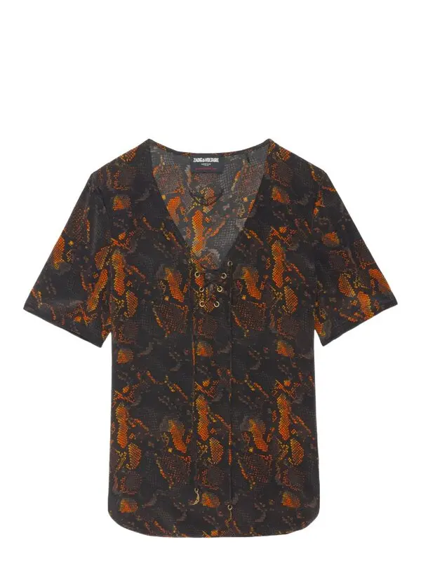 Zadig&Voltaire Terzo Python Print Blouse - Black